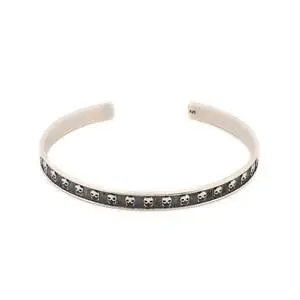 EBRU JEWELRY Sterling Skull Symbol Cuff Bracelet - Silver