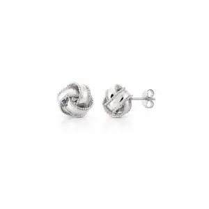 GOLD & HONEY Love Knot Stud Earrings - Silver
