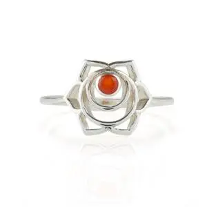 CHARLOTTE'S WEB JEWELLERY Sacral Chakra Ring Carnelian - Silver