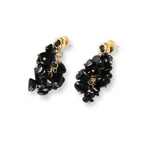 CLASSICHARMS Melanie Obsidian Cascade Cluster Earrings
