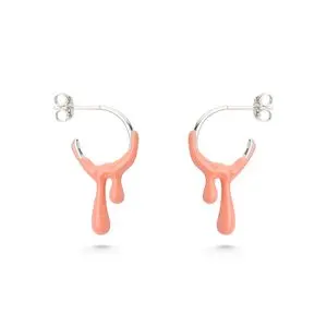 DOLCETTO DESIGNS Silver / Orange Gelato Tangerine Hoop - Silver Silver/orange