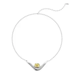 Arte Madrid Sierra Sculpted Pavé Contour Necklace Canary - Yellow