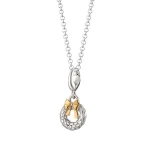 LILY CHARMED Silver / Gold Sterling Silver Christmas Wreath Charm Necklace - Silver/gold