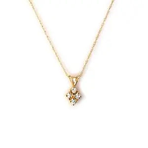 LA KAISER Solid Diamond Love-shield Pendant - Gold