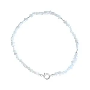 RIZE Silver / White Rainbow Moonstone Choker Necklace Sterling Silver - Silver/white