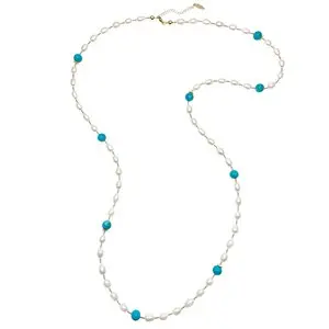 FARRA Freshwater Pearls With Amazonite Multi-way Necklace - Green