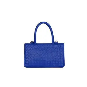 F3ROG BY RANA Cobalt Woven Leather Crossbody Piraye Bag - Blue