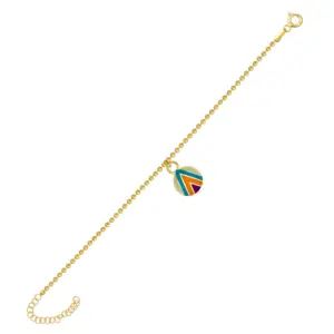 SPERO LONDON Ladybug Enamel Bracelet With Silver Sterling Beaded Chain - Gold