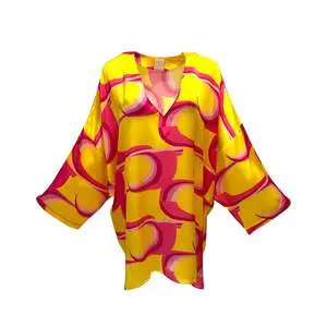 JULIA CLANCEY Veronica Silk Kaftan Top Jcjc Limon - Yellow