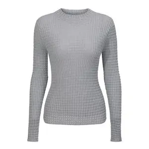 NUAJE NUAJE Auden Merino Wool Mock Neck Top In Gray