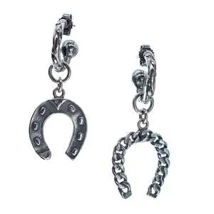 GEM KINGDOM Rebel Rebel Horseshoe Sterling Earrings - Silver