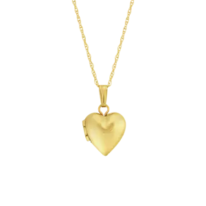 LA KAISER Solid 14kt Gold Mini Heart Locket - Yellow