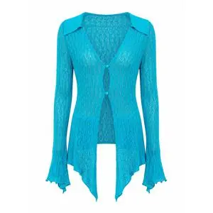 Carmen Says Saint Knit Maxi Top With V-neckline And Flared Sleeves