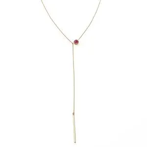 SHABELLA NYC Ruby Lariat Necklace - Red