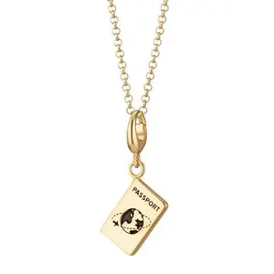 LILY CHARMED Plated Passport Charm Necklace - Gold