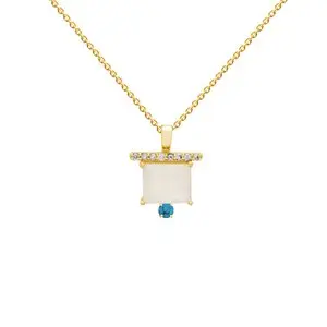 LAVANI JEWELS Blue / White White & Blue Clarité Necklace - Blue/white
