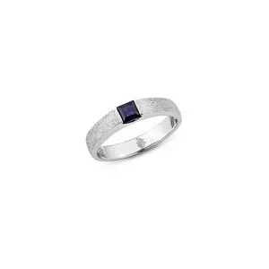 SALLY SKOUFIS Blue / Silver Animus Ring With Natural Sapphire In Brushed Sterling Silver - Blue/silver