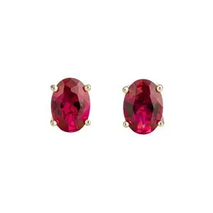 JUVETTI  White / Red / Silver Ovo White Gold Earrings Set With Ruby - White/red/silver