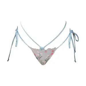IVY SWIMWEAR Aster In Sage Plaid Bikini Bottoms - Green