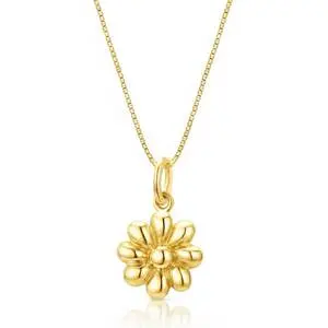 UNALOE Vermeil Floral Pendant Necklace - Gold
