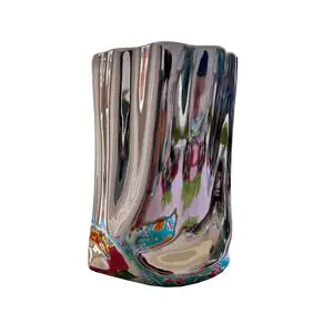 QUILLATTIRE Metallic Bag Vase - Silver
