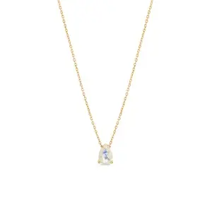 SALLY SKOUFIS Pure Droplet Petite Natural Moonstone Necklace In 18k Vermeil - Gold
