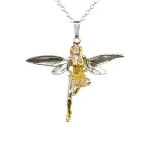 SIMON KEMP JEWELLERS Eighteen Carat Gold And Sterling Fairy Pendant - Silver