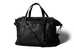 HARBER LONDON Leather Overnight Bag - Black