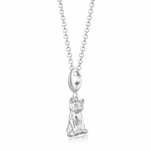 LILY CHARMED Sterling Cat Charm Necklace - Silver