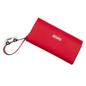 ABSURDE Parking Leather Bifold Wallet With White Car Red