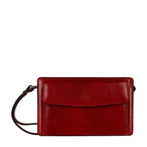 TIME RESISTANCE Leather Clutch Purse Decameron - Red