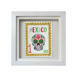 LILLY LOVES Mexico Embroidered Stamp - Gold