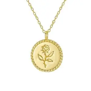 NAZZAR Coin Flower Pendant Necklace