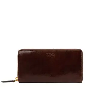 TIME RESISTANCE Leather Continental Wallet Excellent - Brown