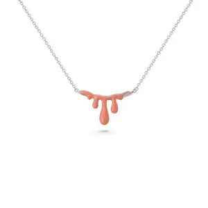 DOLCETTO DESIGNS Silver / Orange Gelato Tangerine Necklace Silver - Silver/orange