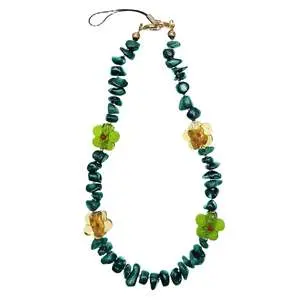 FARRA Bamboo Coral With Flowers Artistic Phone Strap - Green