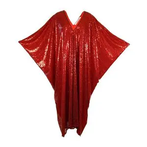 JENNAFER GRACE Ruby Sequin Caftan - Red