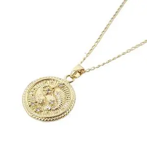HARFI Pisces Plated Zodiac Astrology Pendant Charm Necklace - Gold