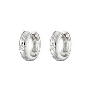 SCREAM PRETTY Celestial Chunky Huggie Hoop Earrings - Silver