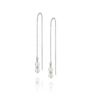 NELLOU JEWELLERY Fall Birthstone Earrings April Crystal Sterling - Silver