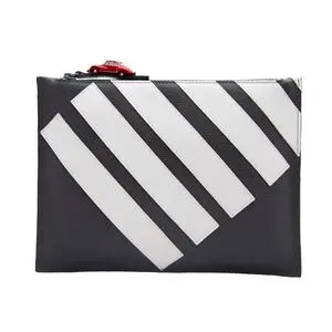 ABSURDE Crosswalk Leather Pouch With Red Car - Grey