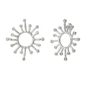 SPERO LONDON Sunburst Crown Earrings - Silver