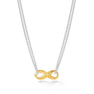 DOWER & HALL Silver / Gold Entwined Infinity Pendant Silver And Gold Vermeil - Silver/gold
