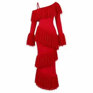 OFUURE Igho Sequin Fringe Maxi Dress - Red
