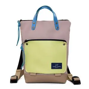 DANIEL CHONG Neutrals Waterproof Book Holder Mini Backpack With Double Zipper
