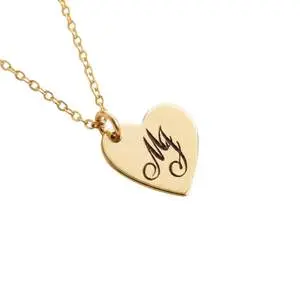 MELT'M JEWELRY Engraved Initial Heart Necklace In Filled - Gold