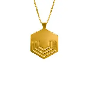 EDGE ONLY Hexagon Pendant 18ct Vermeil - Gold