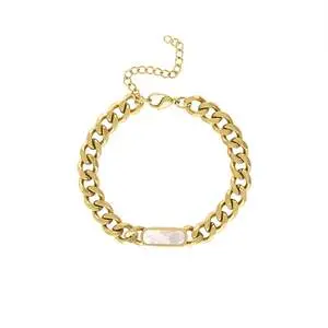 OLIVIA LE Tessa Cuban Chain Bracelet - White
