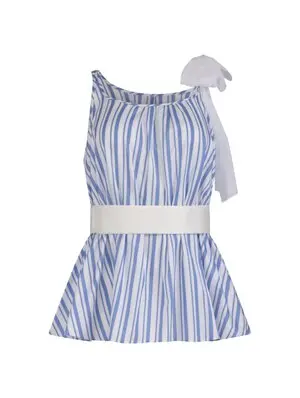 HELENE GALWAS Blue / White Bettire Blue-white Striped Tanktop - Blue/white