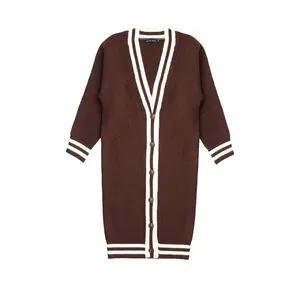 RAVE ON TREND Patch Cardigen Dress - Brown